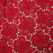 Red Lace Open Neck Midi Dress – self-portrait-EU