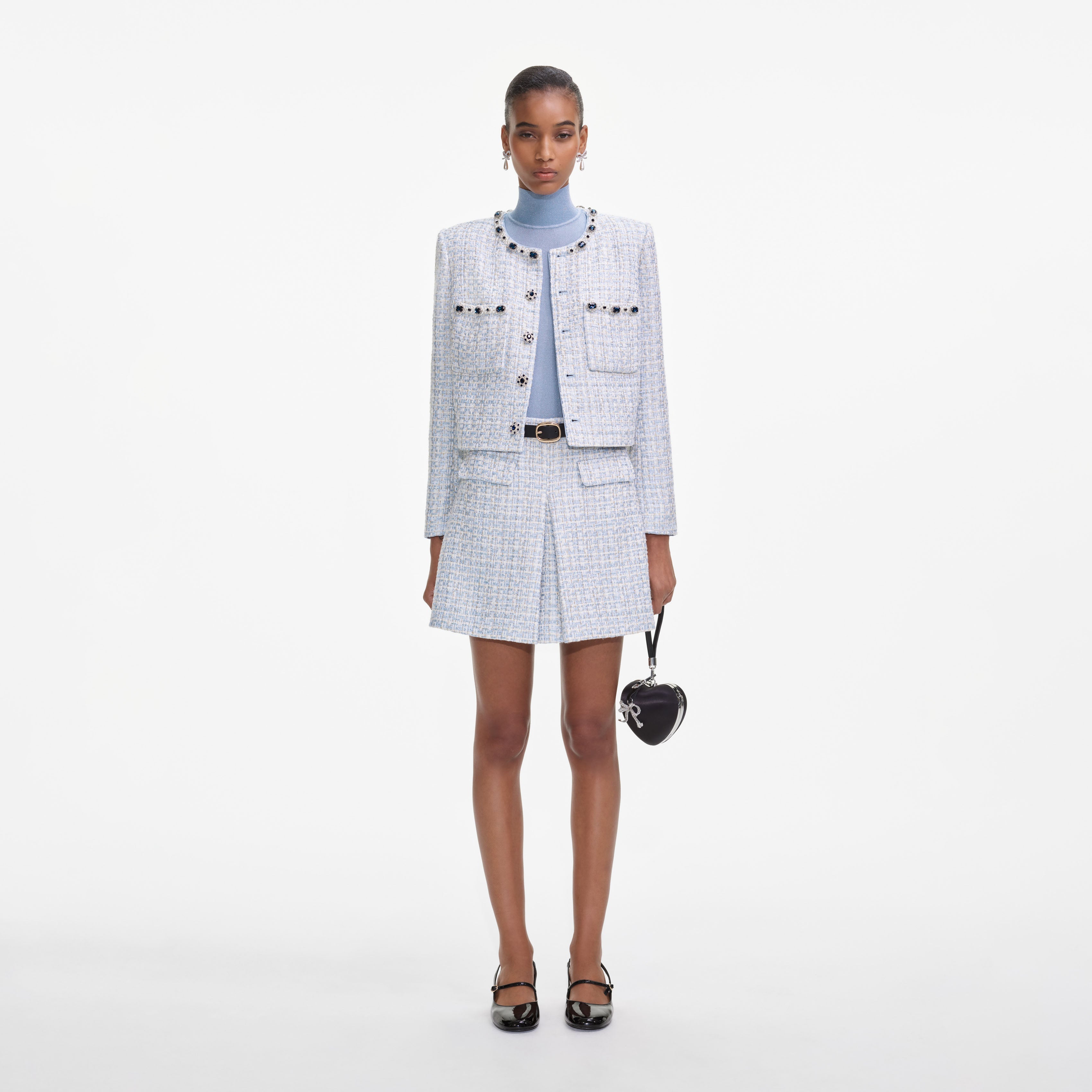 Blue Boucle Jacket – self-portrait-EU